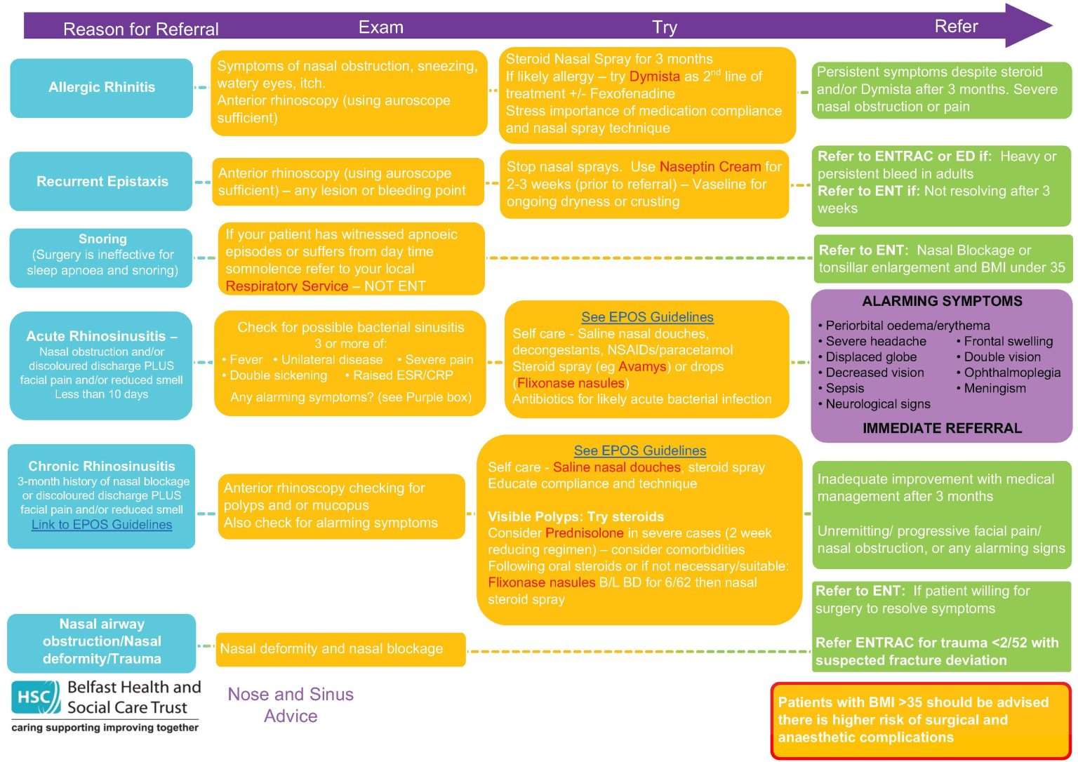 BHSCT Ear Nose & Throat Advice & Guidance - GPNI