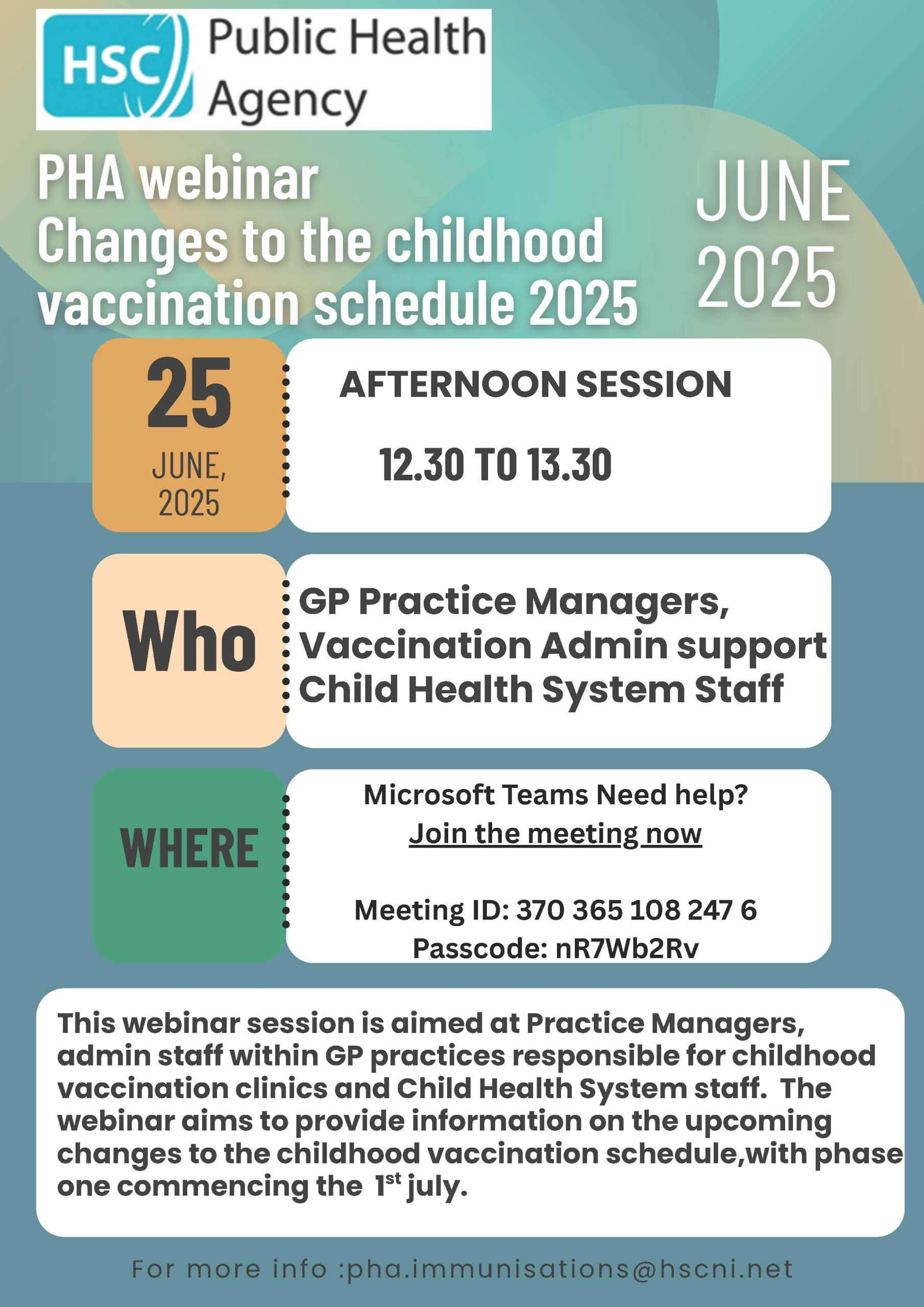 Childhood Immunisation webinar - GPNI