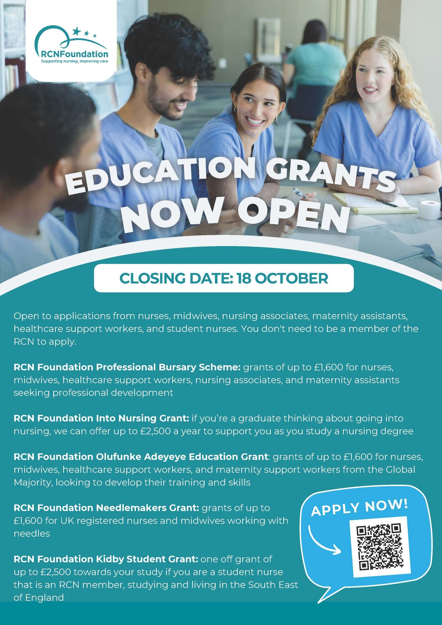 RCN Foundation announces financial support available to support career ...